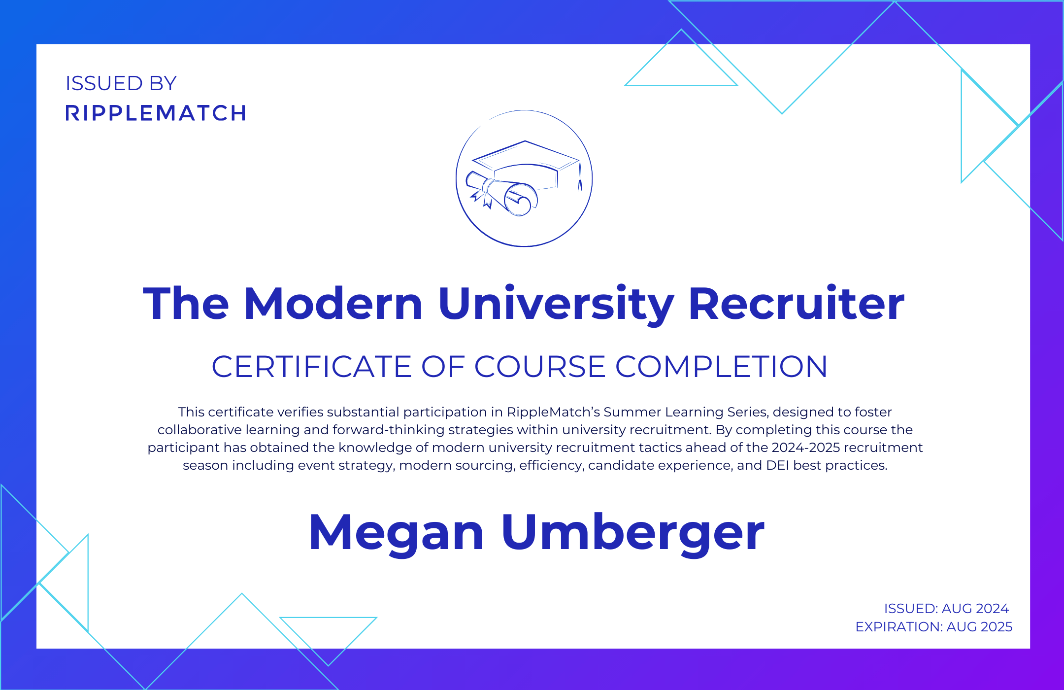 Modern University Recruiter Certification - Megan Umberger